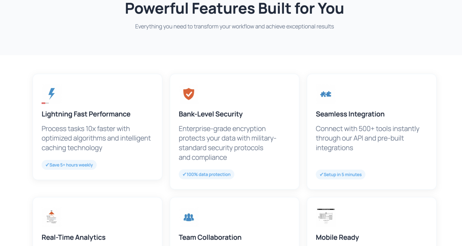 Features Grid Prompt Template for WordPress AI Builder - WP AI Builder